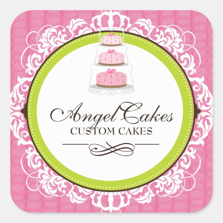 Cake Box Packaging Stickers | Zazzle