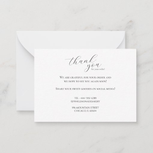 Cake Care Bakery Thank You Card | Zazzle