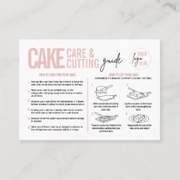 Cake Care & Cutting Guide, Cake Serving Guide Business Card | Zazzle