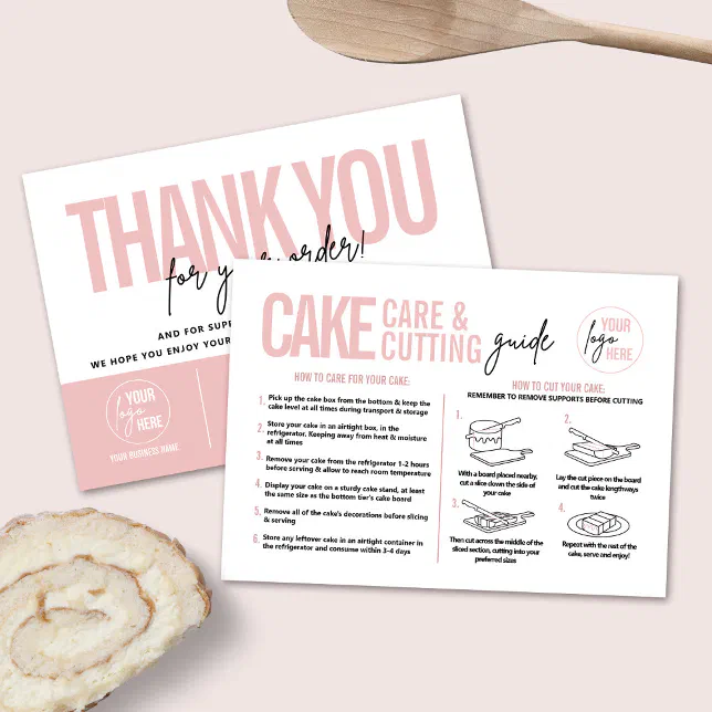 Cake Care & Cutting Guide, Cake Serving Guide Business Card | Zazzle
