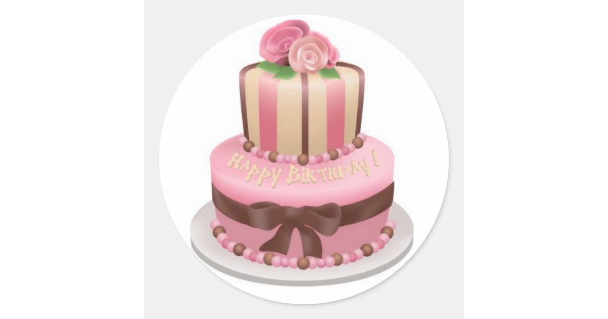 cake_clip_art classic round sticker | Zazzle