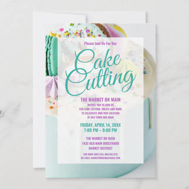 Cake Cutting Celebration | Company Event Invitation | Zazzle