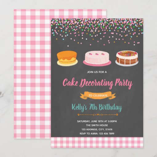 Cake decorating party invitation | Zazzle