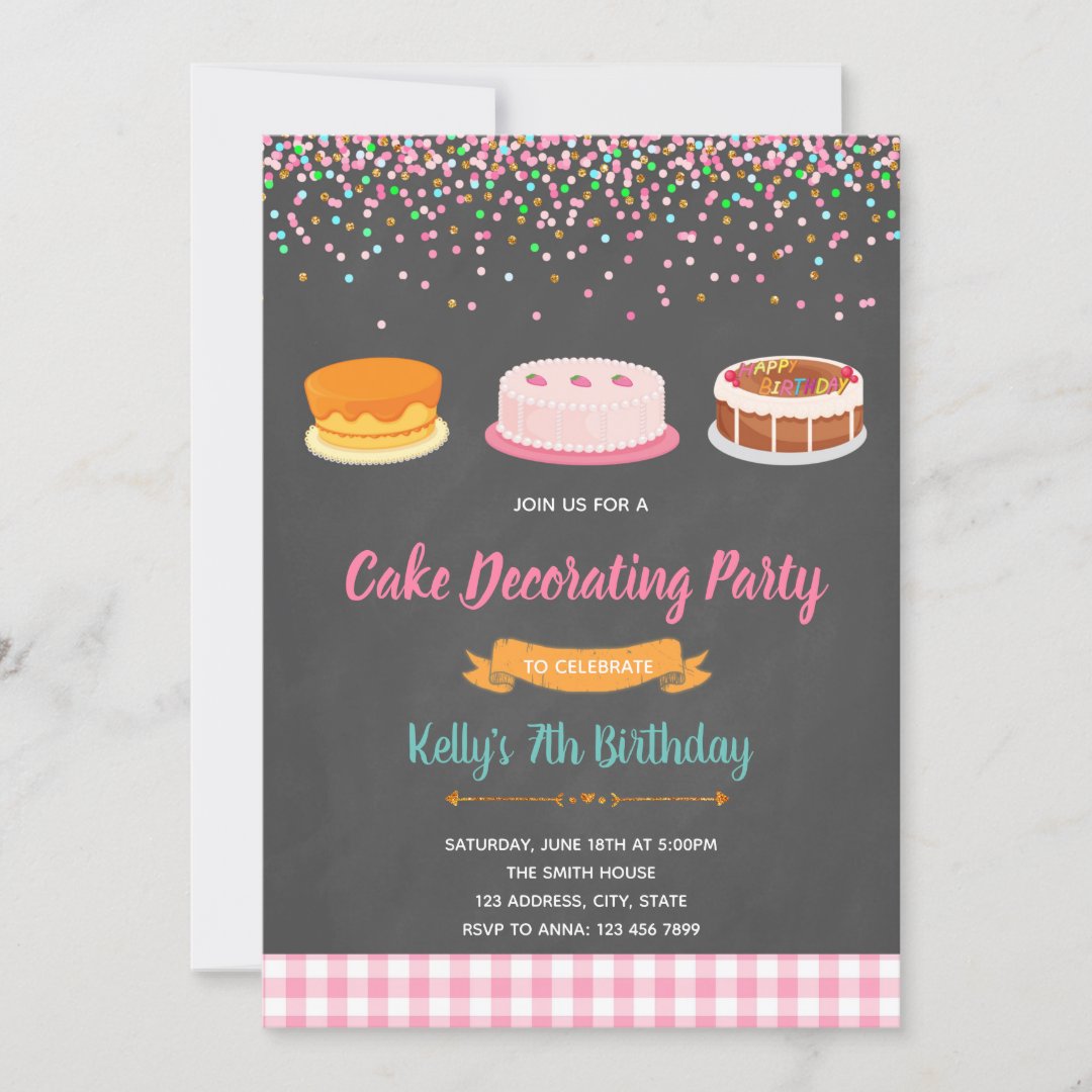 Cake decorating party invitation | Zazzle