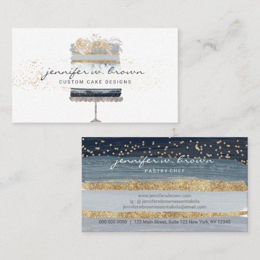 Cake Design Bakery Patisserie Cafe Pastry Party Business Card | Zazzle