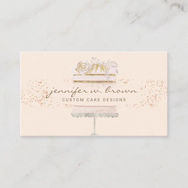 Cake Floral Bakery Pastry Patisserie Business Card | Zazzle