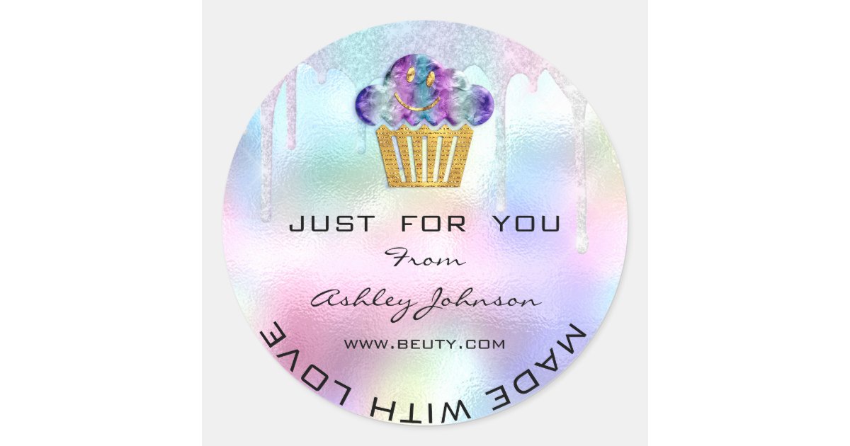 Cake Homemade Bakery Sweets Muffins Logo Smile Classic Round Sticker ...