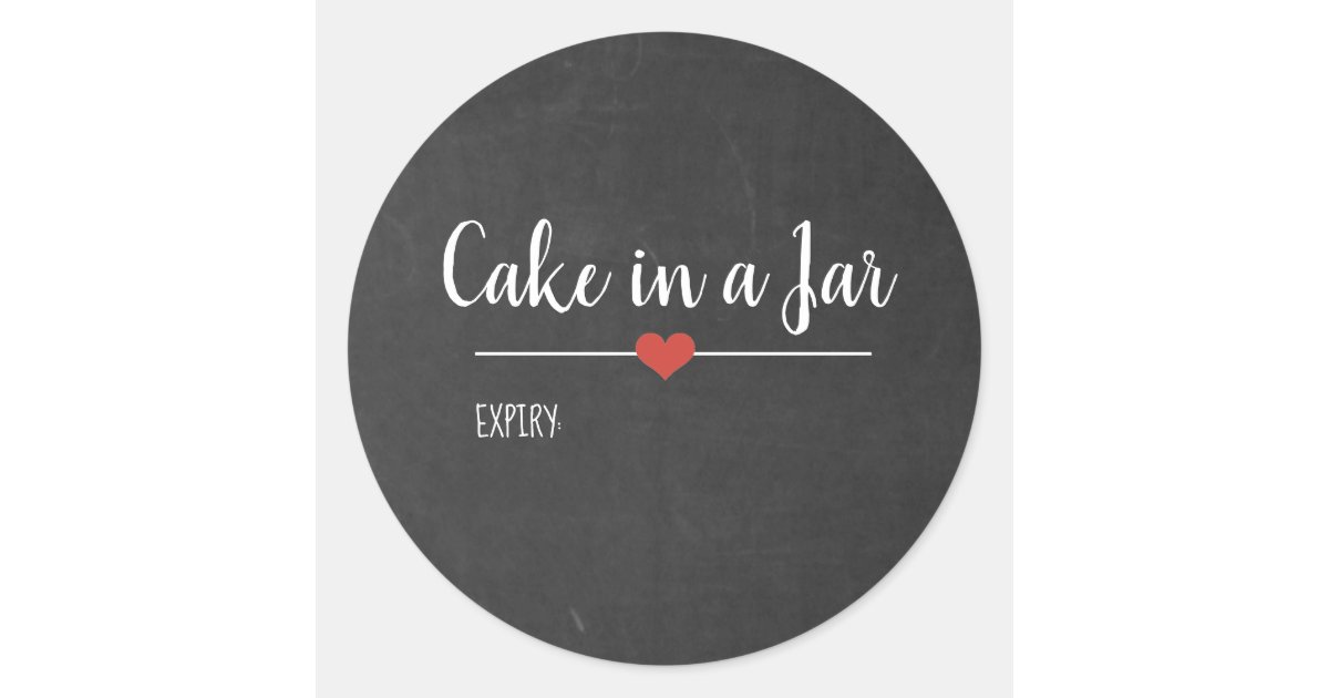 Cake in a Jar black chalkboard custom Classic Round Sticker | Zazzle