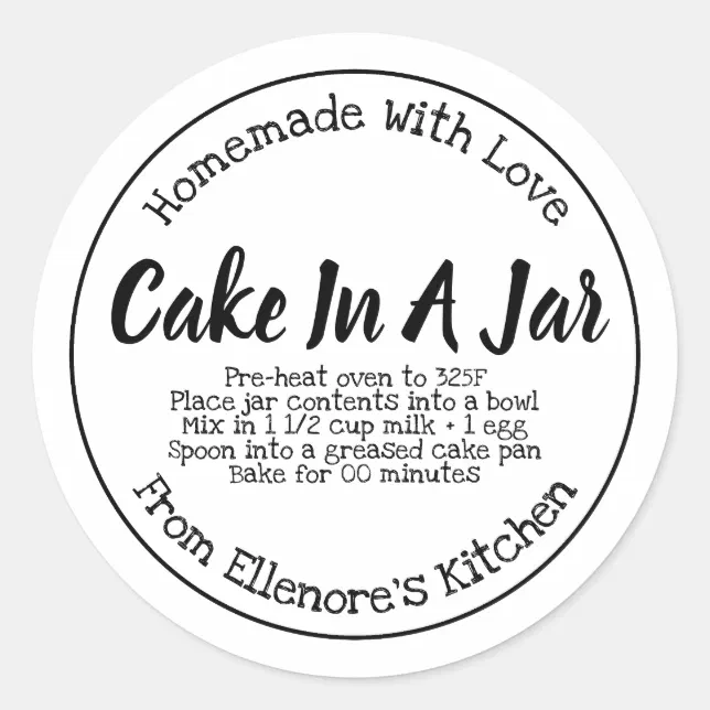 Cake In A Jar Classic Round Sticker | Zazzle