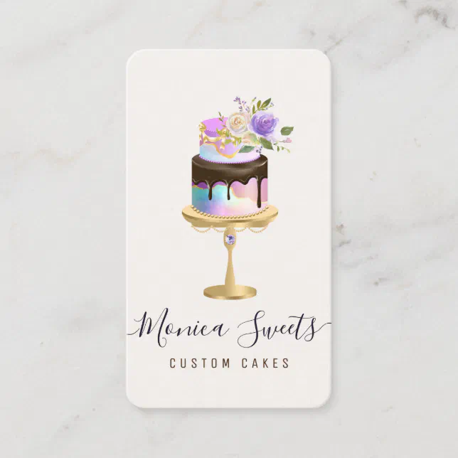 cake logo custom cake bakery pastry personalized business card | Zazzle