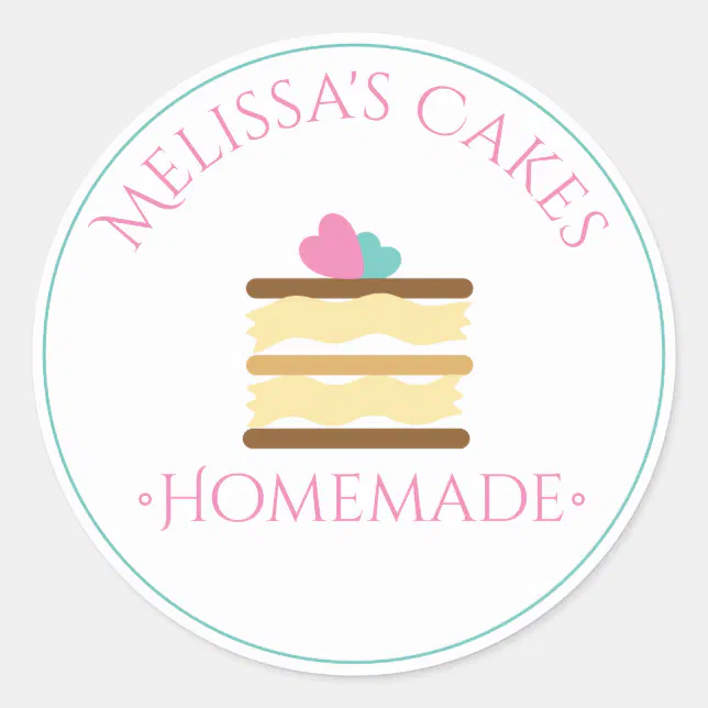 Cake Logo Stickers Homemade Bakery Slice of Cake | Zazzle
