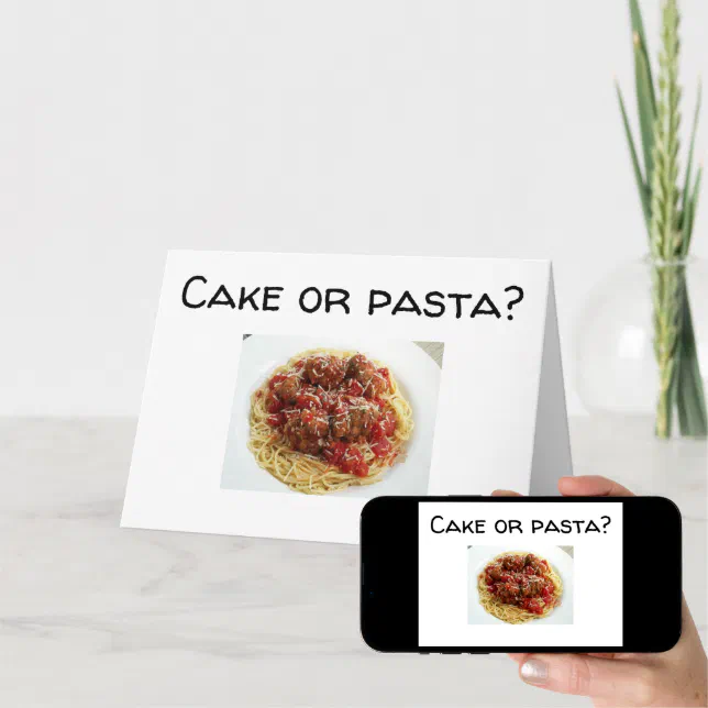 CAKE OR PASTA*** BIRTHDAY CARD | Zazzle