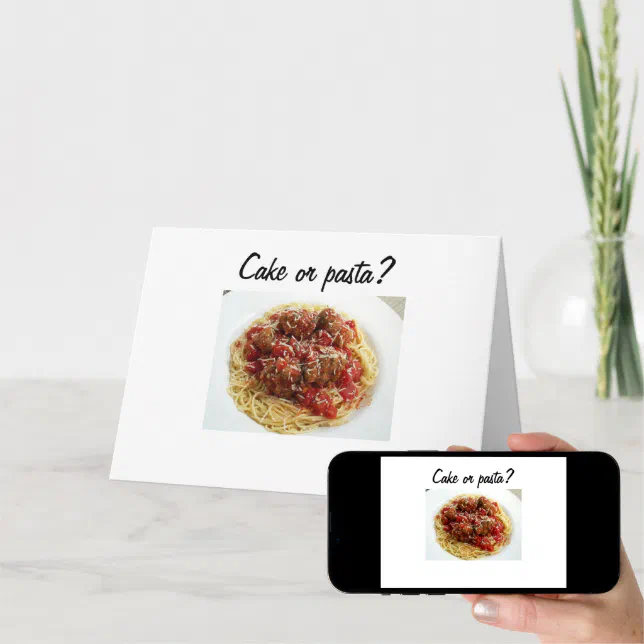 CAKE OR PASTA BIRTHDAY CARD | Zazzle