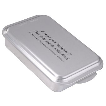 Cake pan with a special surprise message. | Zazzle