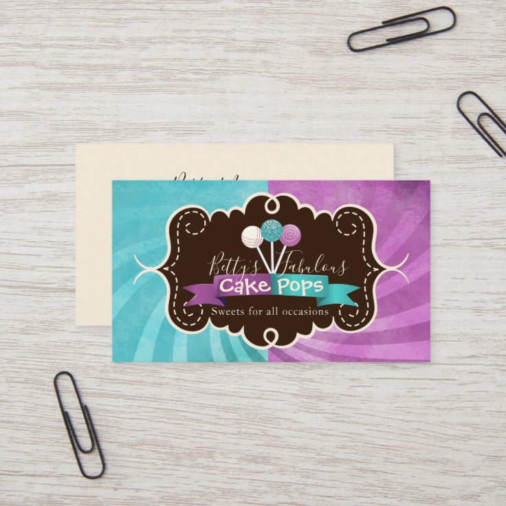 Cake Pop Bakery Design Business Card | Zazzle