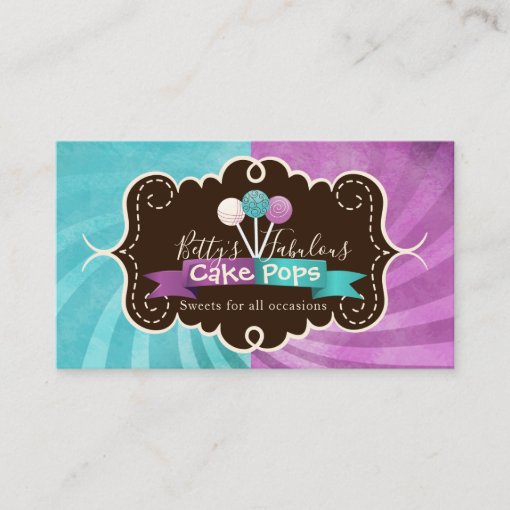 Cake Pop Bakery Design Business Card | Zazzle