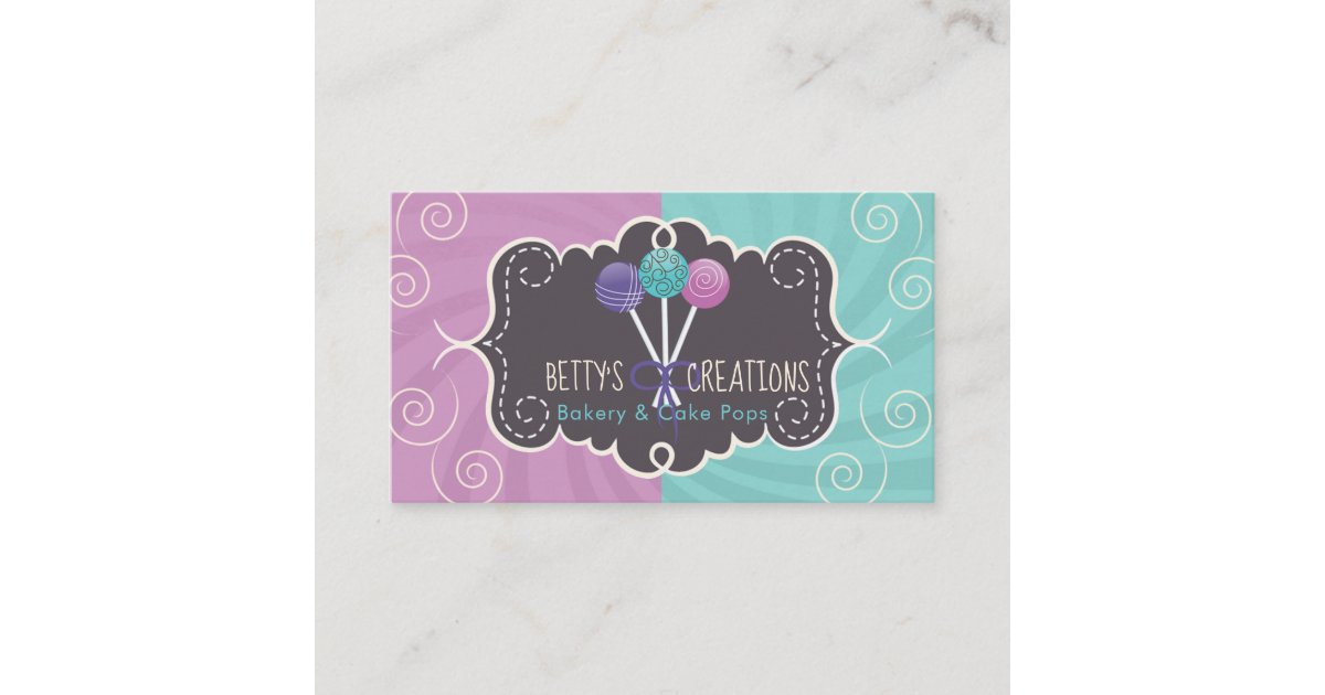 Cake Pop Bakery Design Business Card | Zazzle