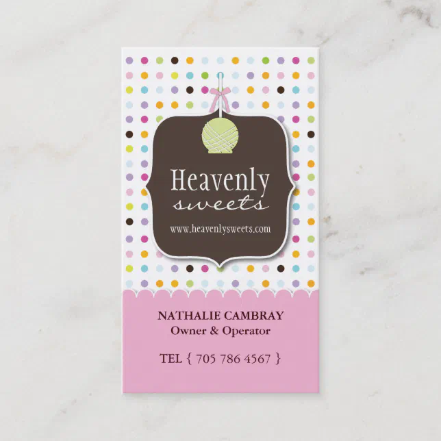 Cake Pop Business Card | Zazzle
