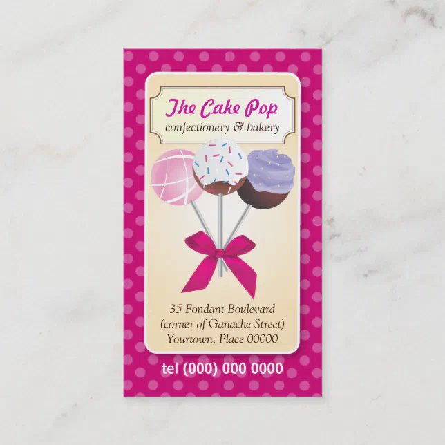 Cake Pop Dots Business Card | Zazzle