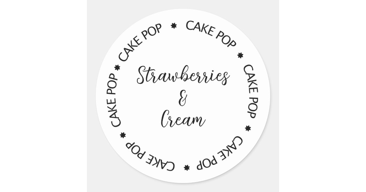 Cake pop Flavor Label, Personalized cake pops Classic Round Sticker ...