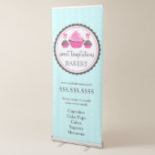 Cake Pops and Cupcake Turquoise Pink Retractable Banner | Zazzle