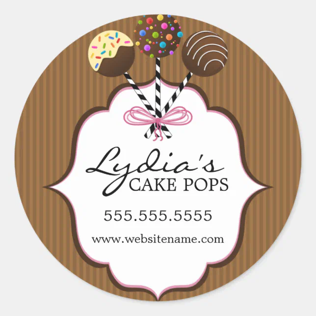 Cake Pops Bakery Box Seal | Zazzle
