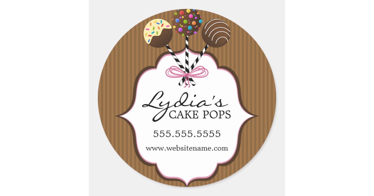 Cake Pops Bakery Box Seal | Zazzle