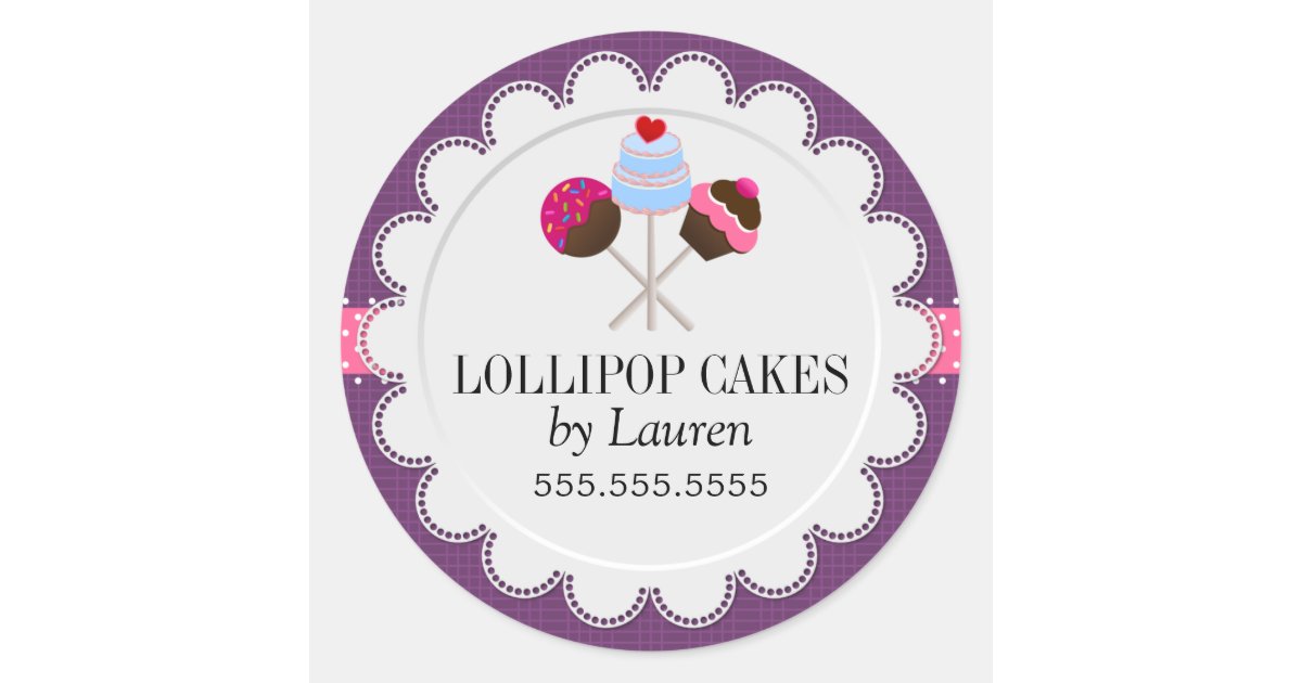 Cake Pops Bakery Box Seals | Zazzle