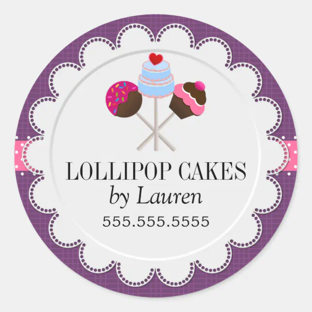 Cake Pops Bakery Box Seals | Zazzle