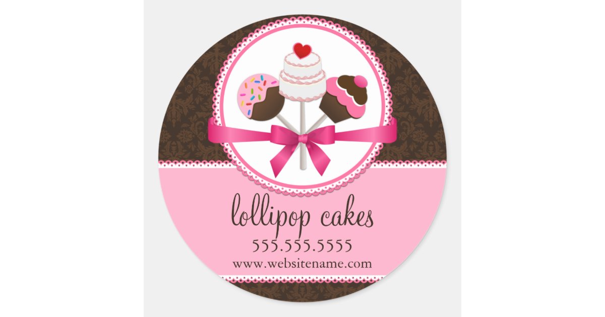 Cake Pops Bakery Box Seals | Zazzle