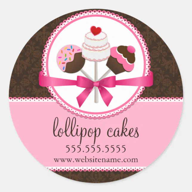 Cake Pops Bakery Box Seals | Zazzle