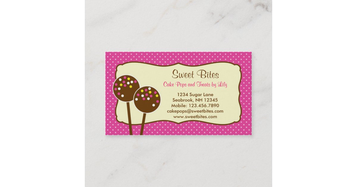 Cake Pops Bakery Business Card | Zazzle