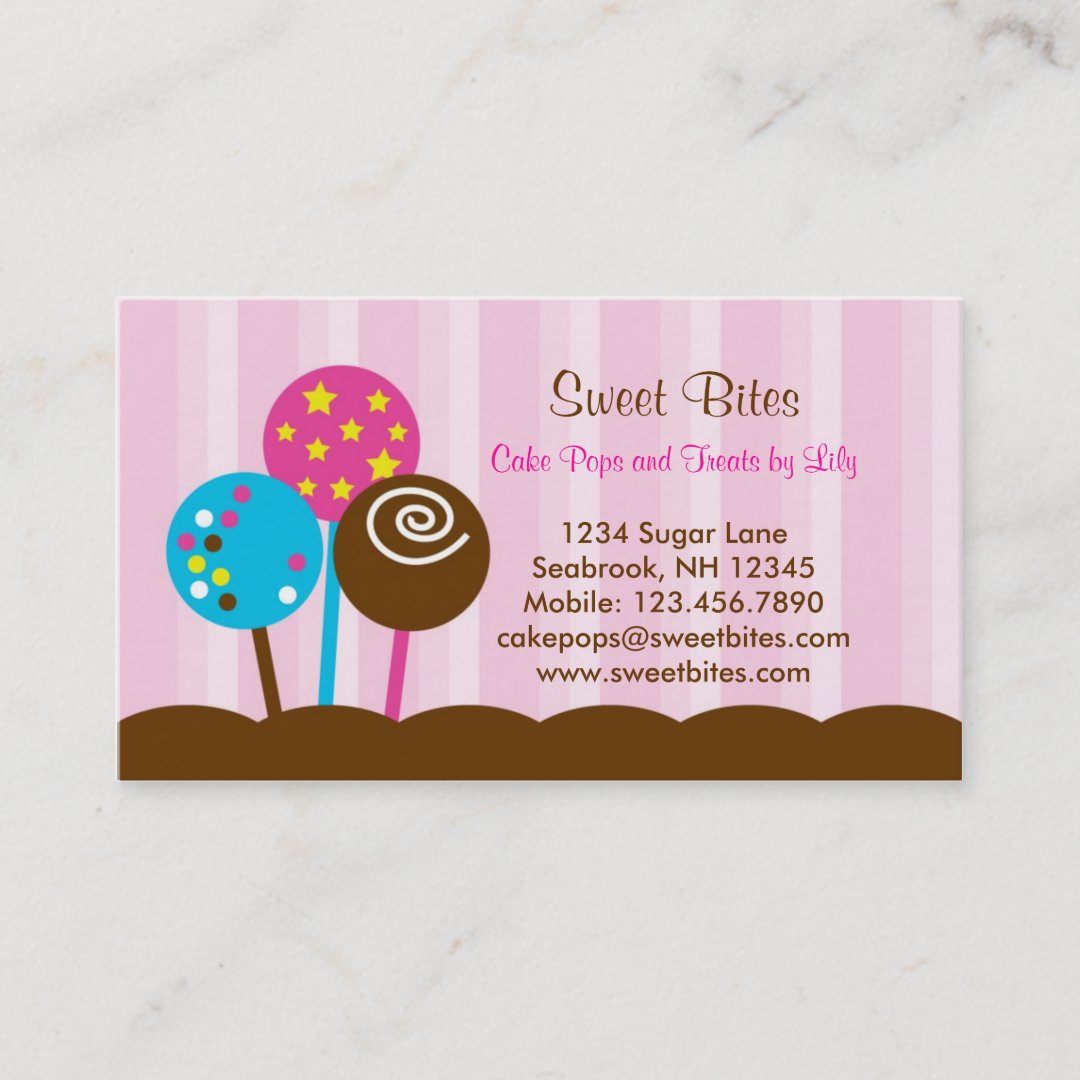 Cake Pops Bakery Business Card | Zazzle