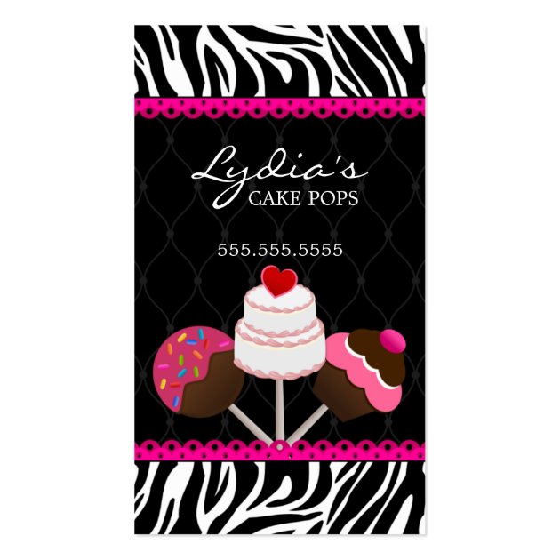 Cake Pops Bakery Business Cards