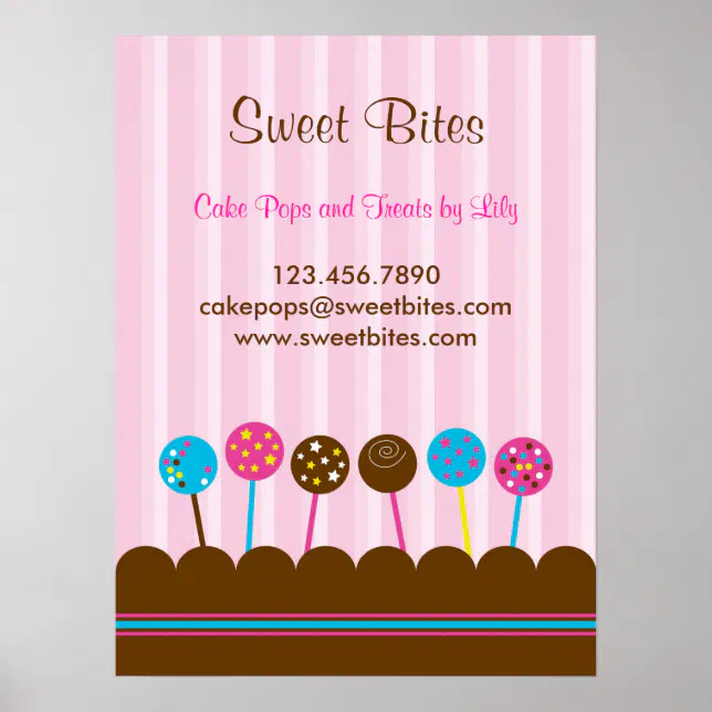 Cake Pops Bakery Poster | Zazzle
