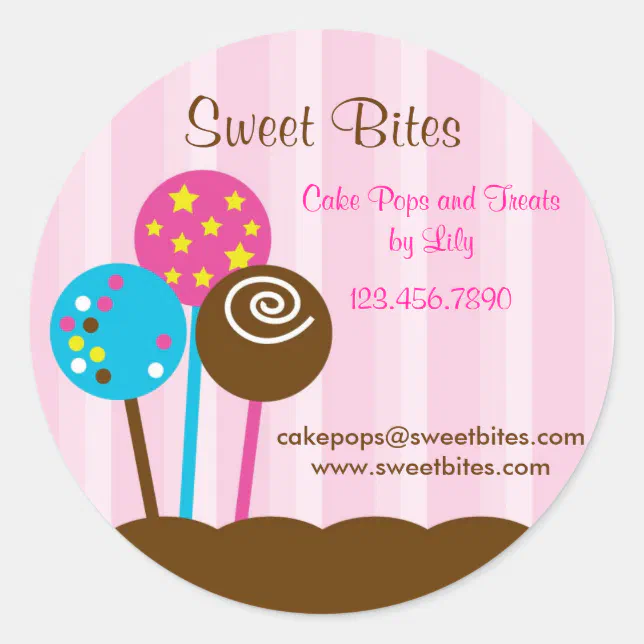 Cake Pops Bakery Sticker | Zazzle