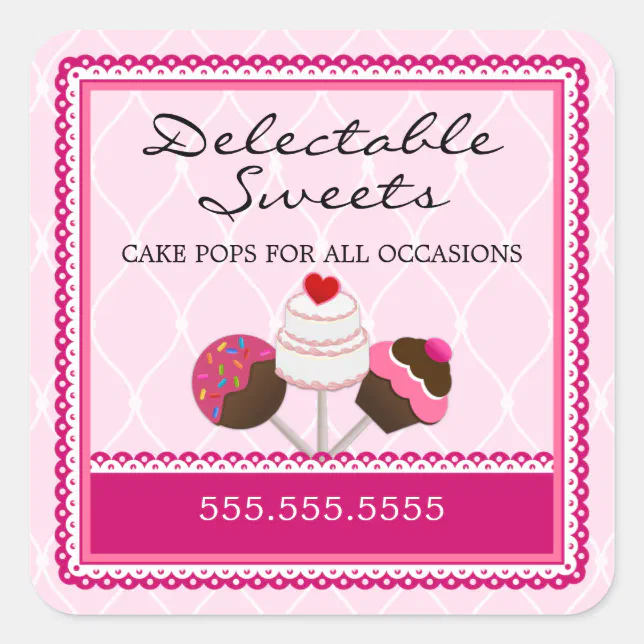 Cake Pops Bakery Stickers | Zazzle