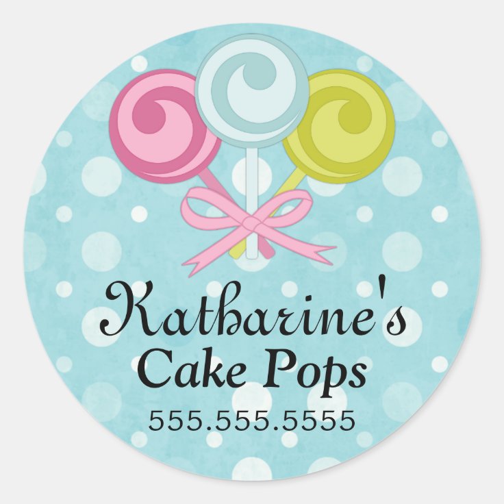 Cake Pops Bakery Stickers | Zazzle