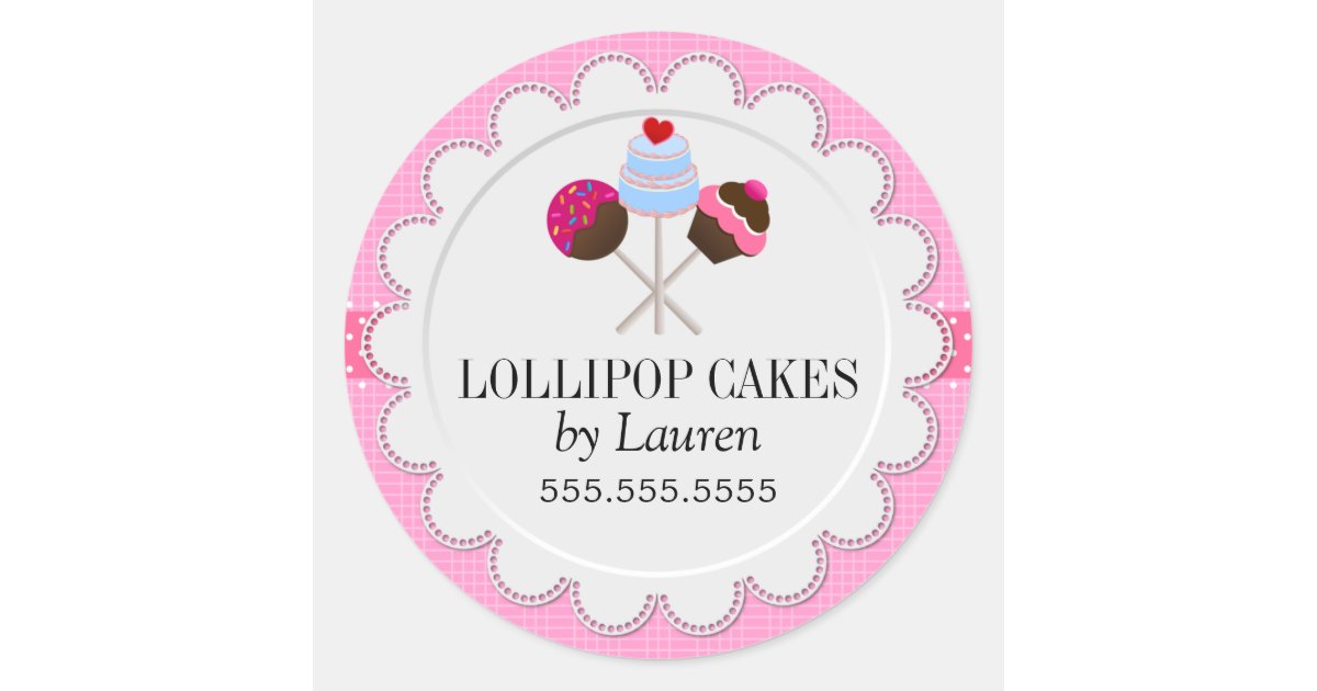 Cake Pops Bakery Stickers | Zazzle