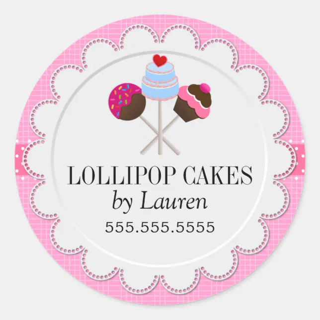 Cake Pops Bakery Stickers | Zazzle