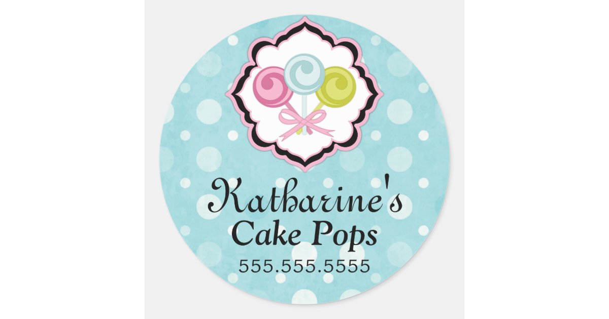 Cake Pops Bakery Stickers | Zazzle