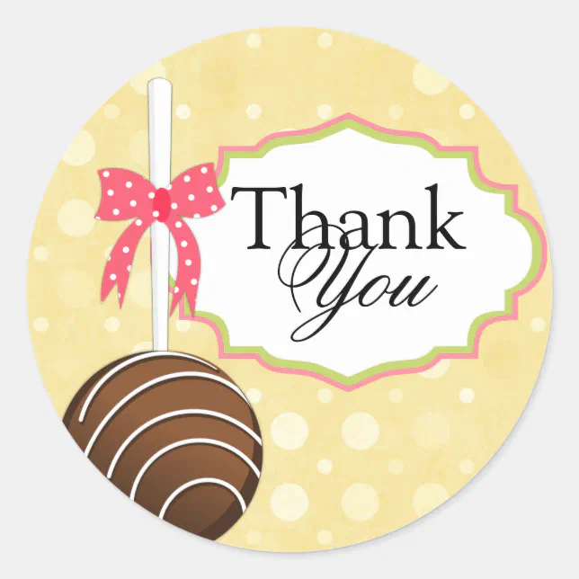 Cake Pops Bakery Thank You Box Seals | Zazzle