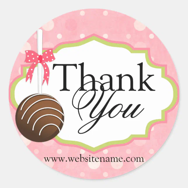 Cake Pops Bakery Thank You Classic Round Sticker | Zazzle