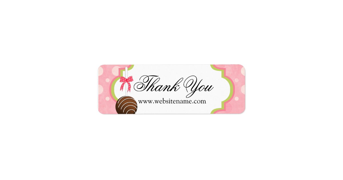 Cake Pops Bakery Thank You Label | Zazzle