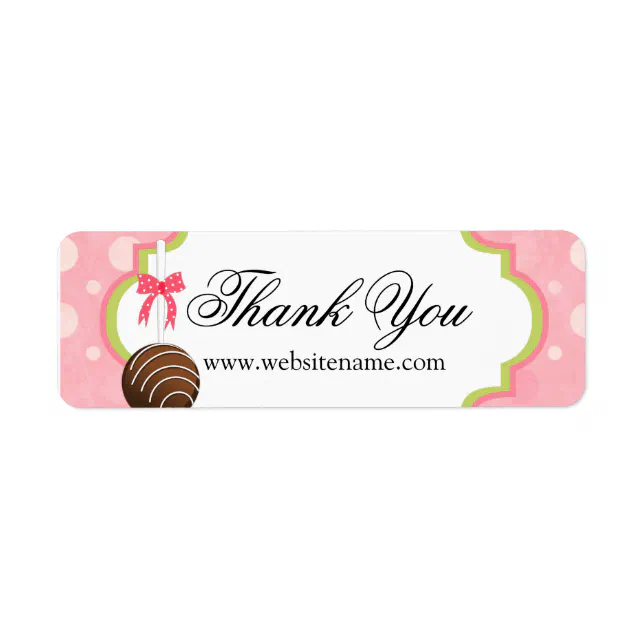 Cake Pops Bakery Thank You Label | Zazzle