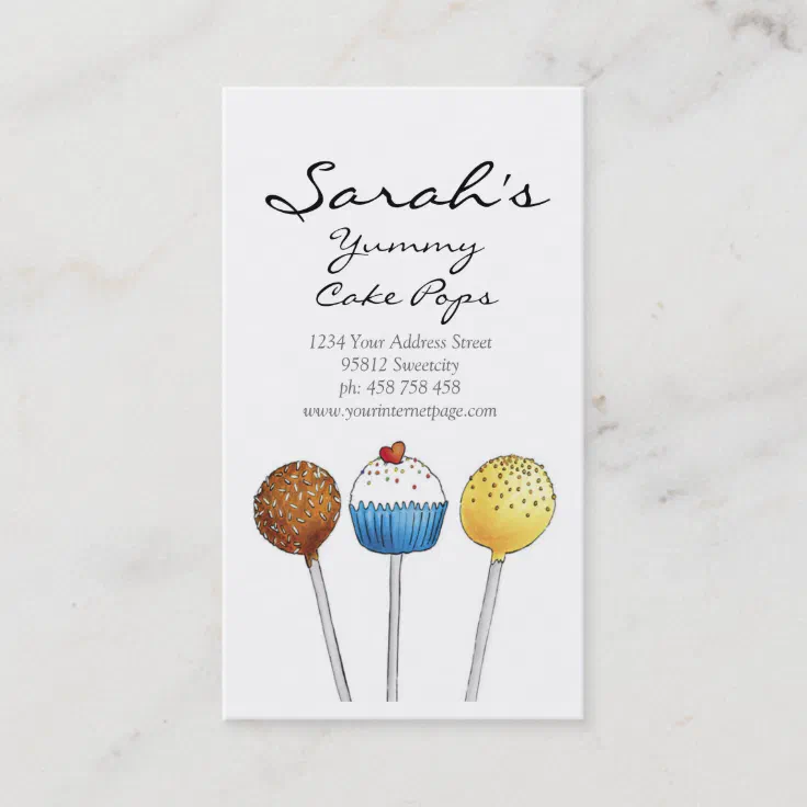 Cake Pops - Business Card | Zazzle