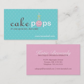 Cake Pops Business Cards | Zazzle