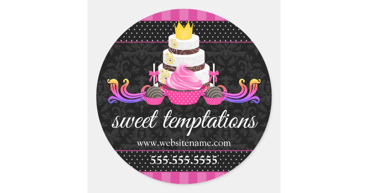 Cake Pops Cupcake Cake Bakery Box Seals | Zazzle