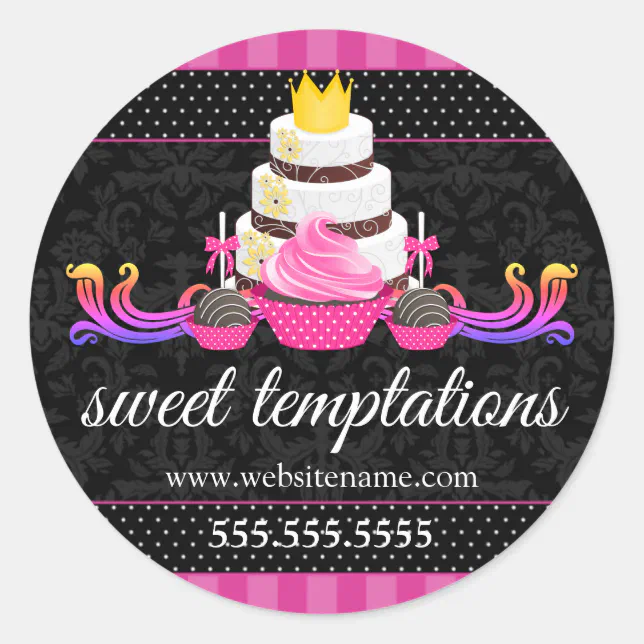 Cake Pops Cupcake Cake Bakery Box Seals | Zazzle