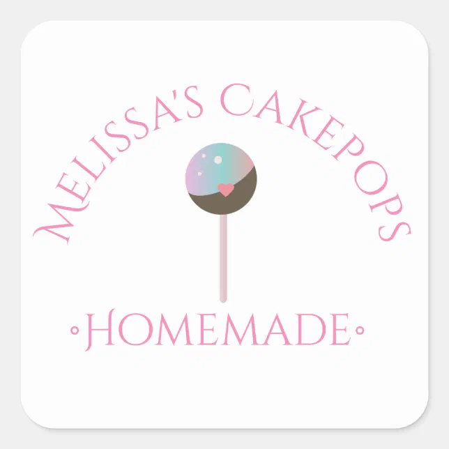 Cake Pops Logo Stickers Homemade Bakery Business | Zazzle